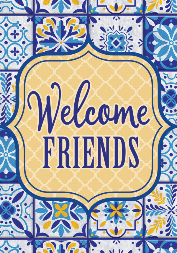 Blue and Yellow Tile Flag by Barry Riley – Banner's Hallmark