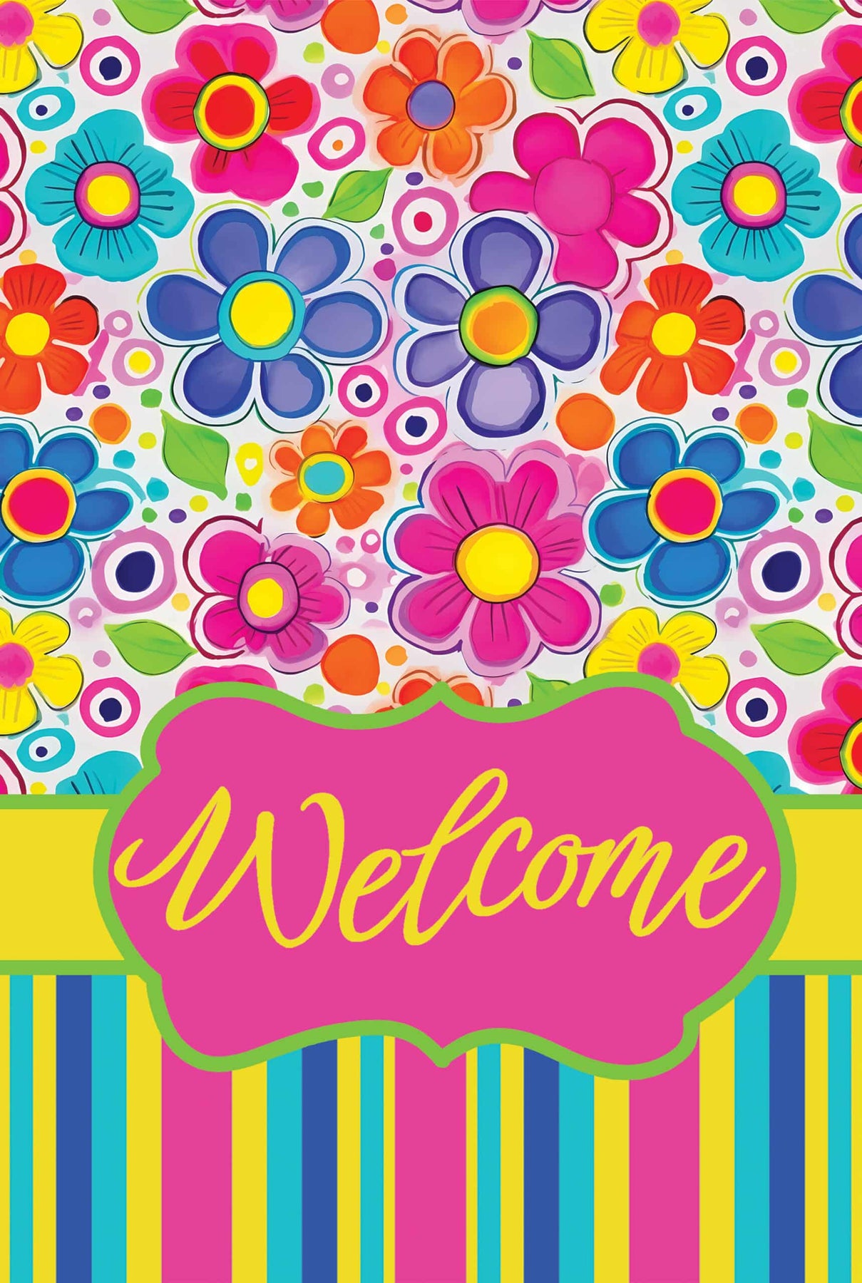 Wind Current - Flowers and Stripes Garden Flag – Banner's Hallmark