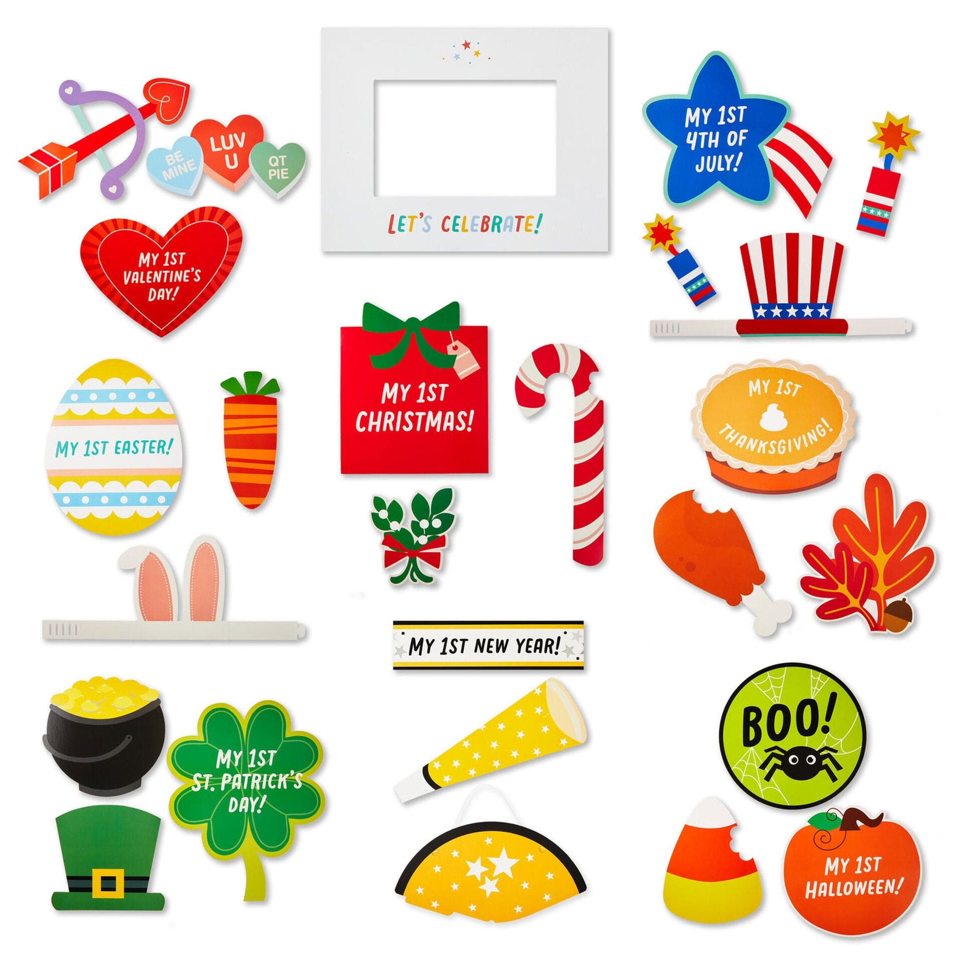 Hallmark Let's Celebrate Baby's First Holidays Photo Props and Magnet ...