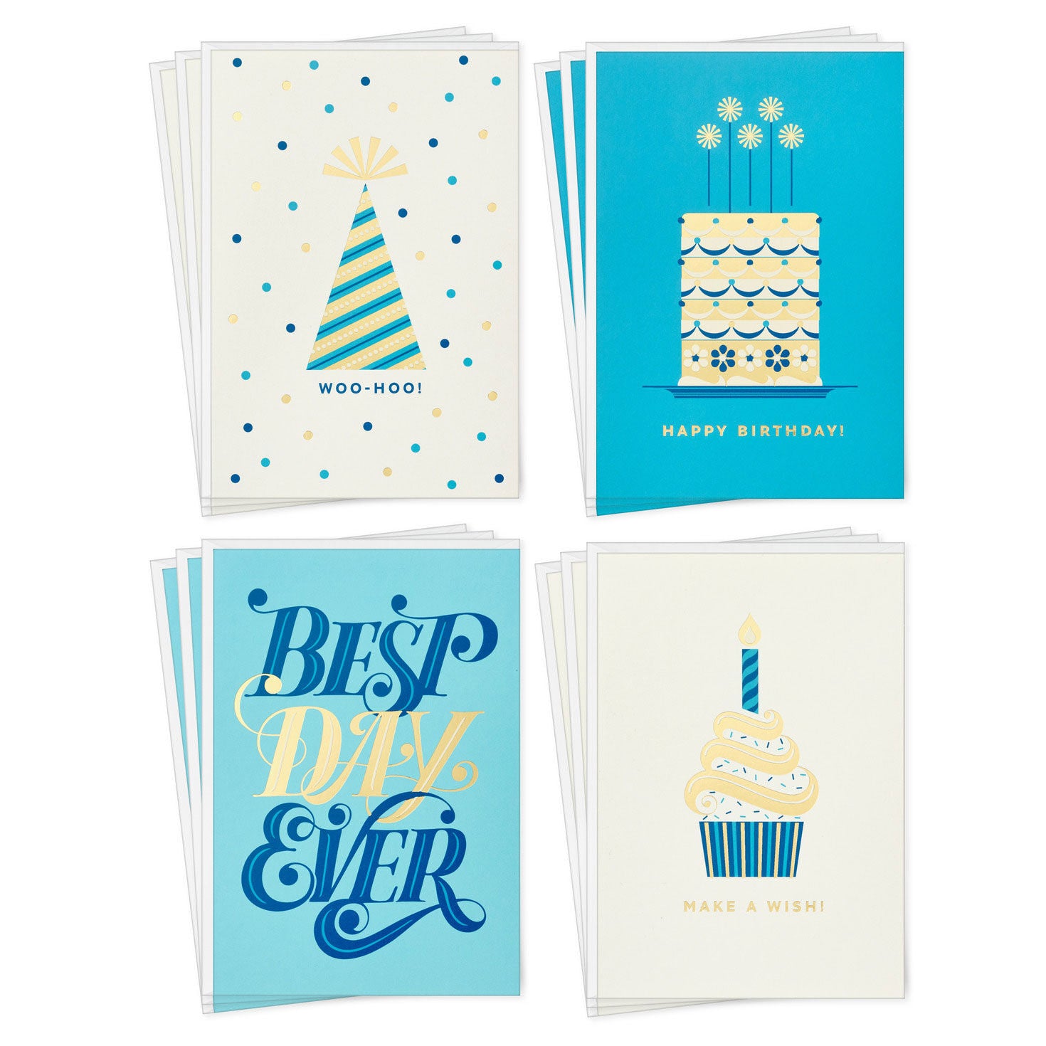 Hallmark Celebration in Blue Birthday Cards Assortment, 12 Pack ...