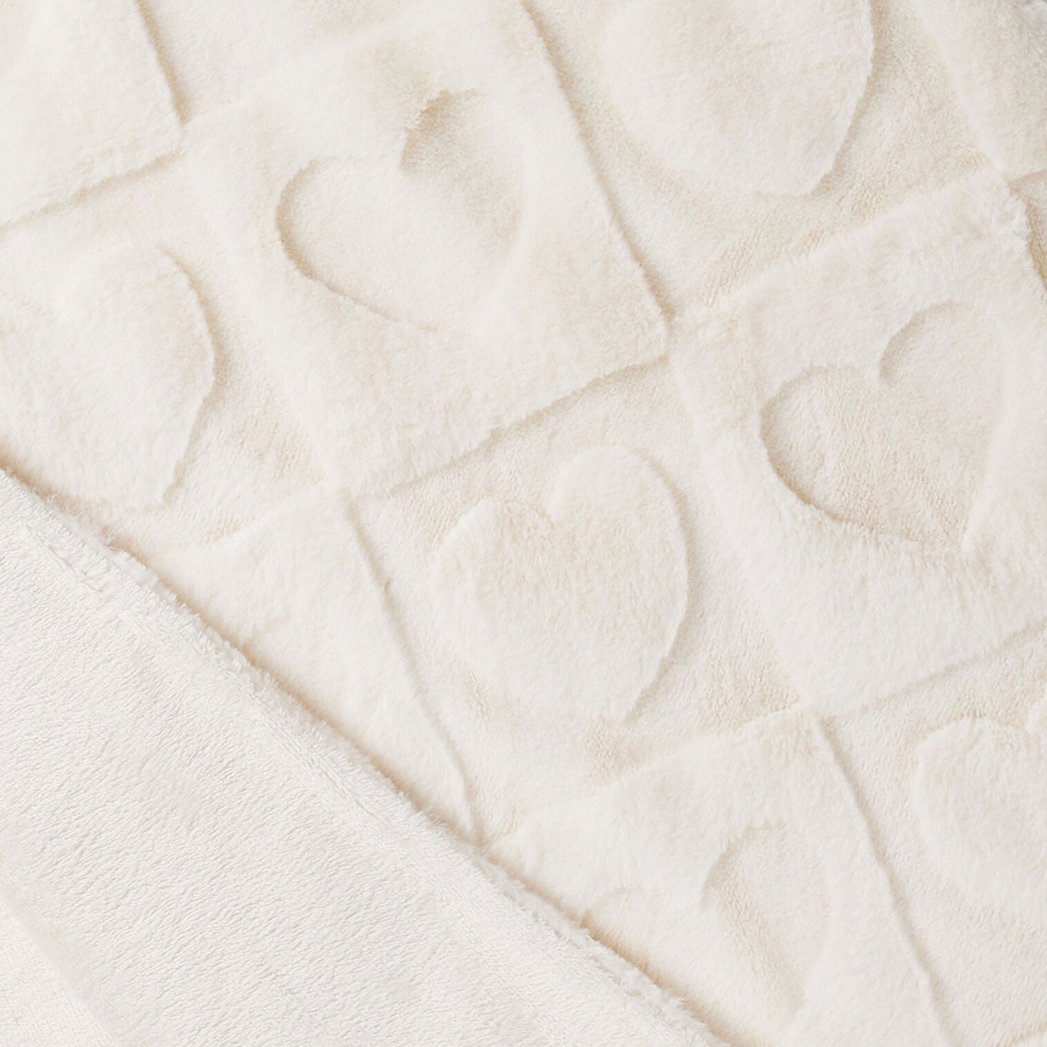 Cream Heart Pattern Plush Throw Blanket, 50x60 – Banner's Hallmark