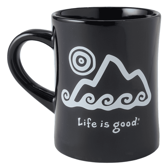 Life is Good Wave Diner Mug - Black – Banner's Hallmark