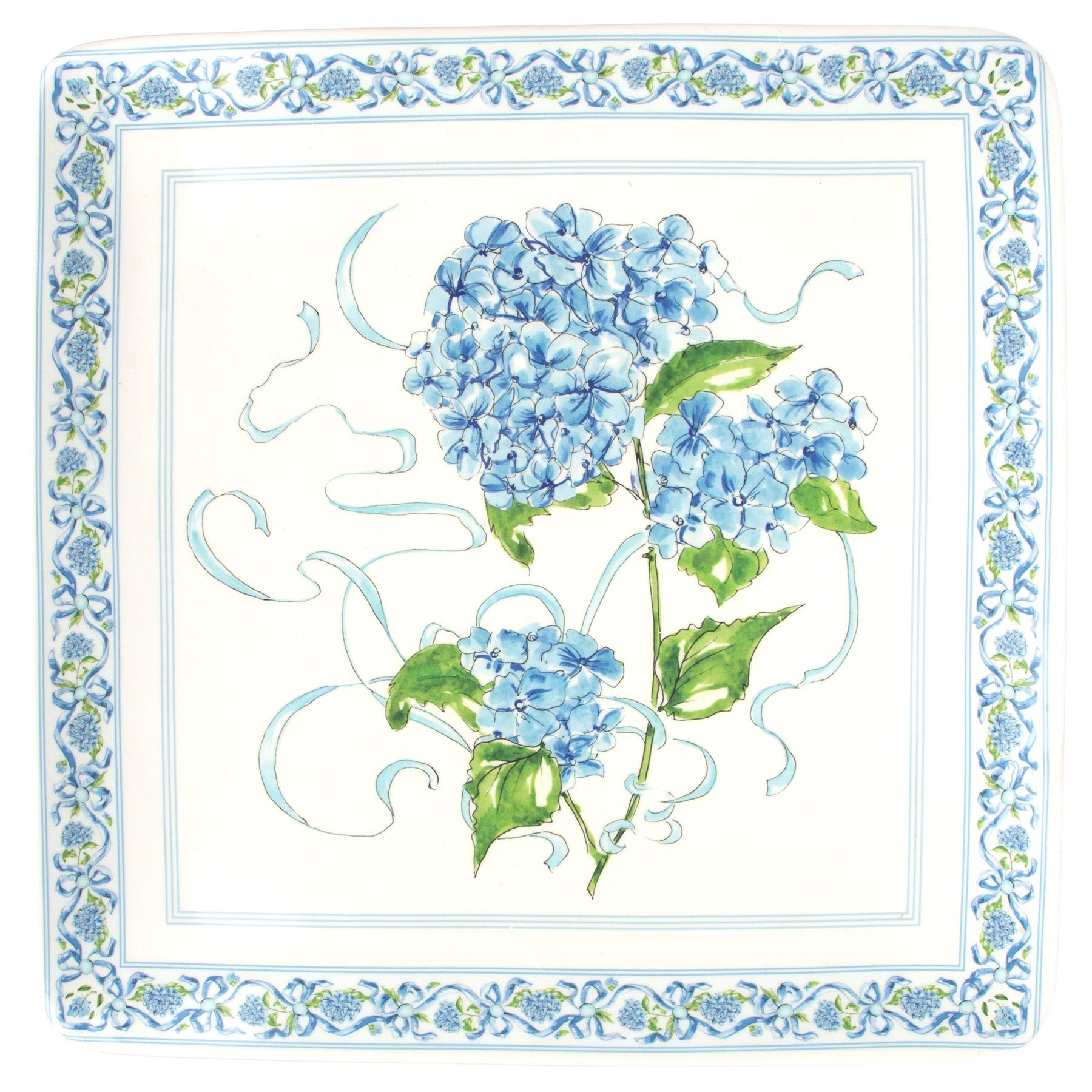 Blue Hydrangea Square Platter – Banner's Hallmark