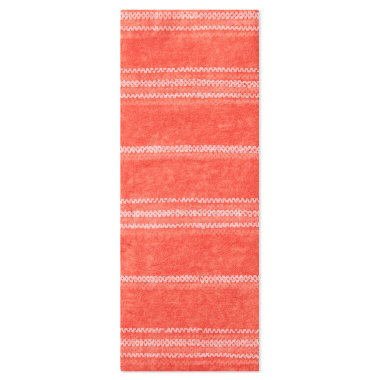 Hallmark Coral Tissue Paper with White Stripes, 6 Sheet – Banner's Hallmark
