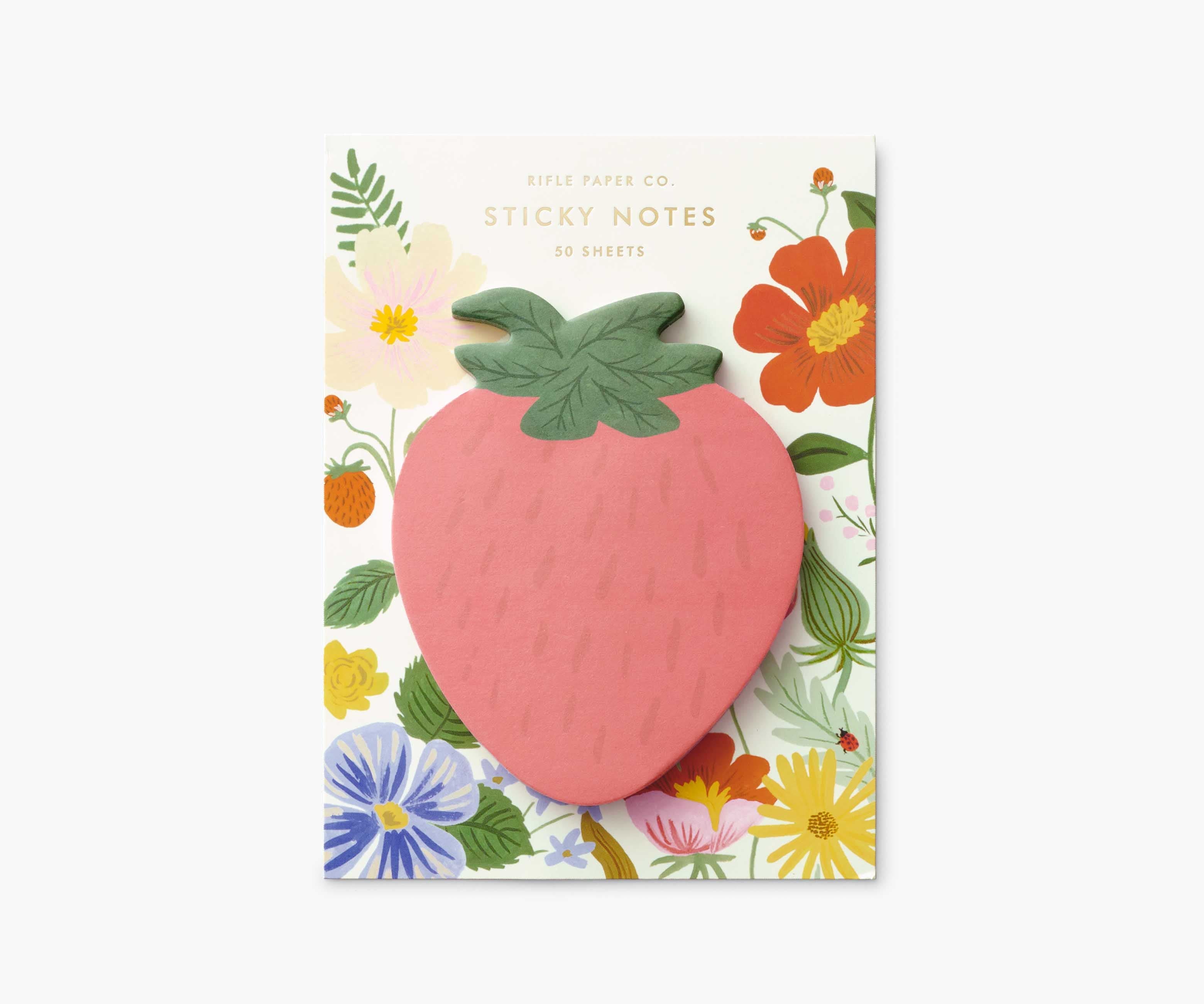 Rifle Paper Co. – Strawberry Sticky Notes – Banner's Hallmark