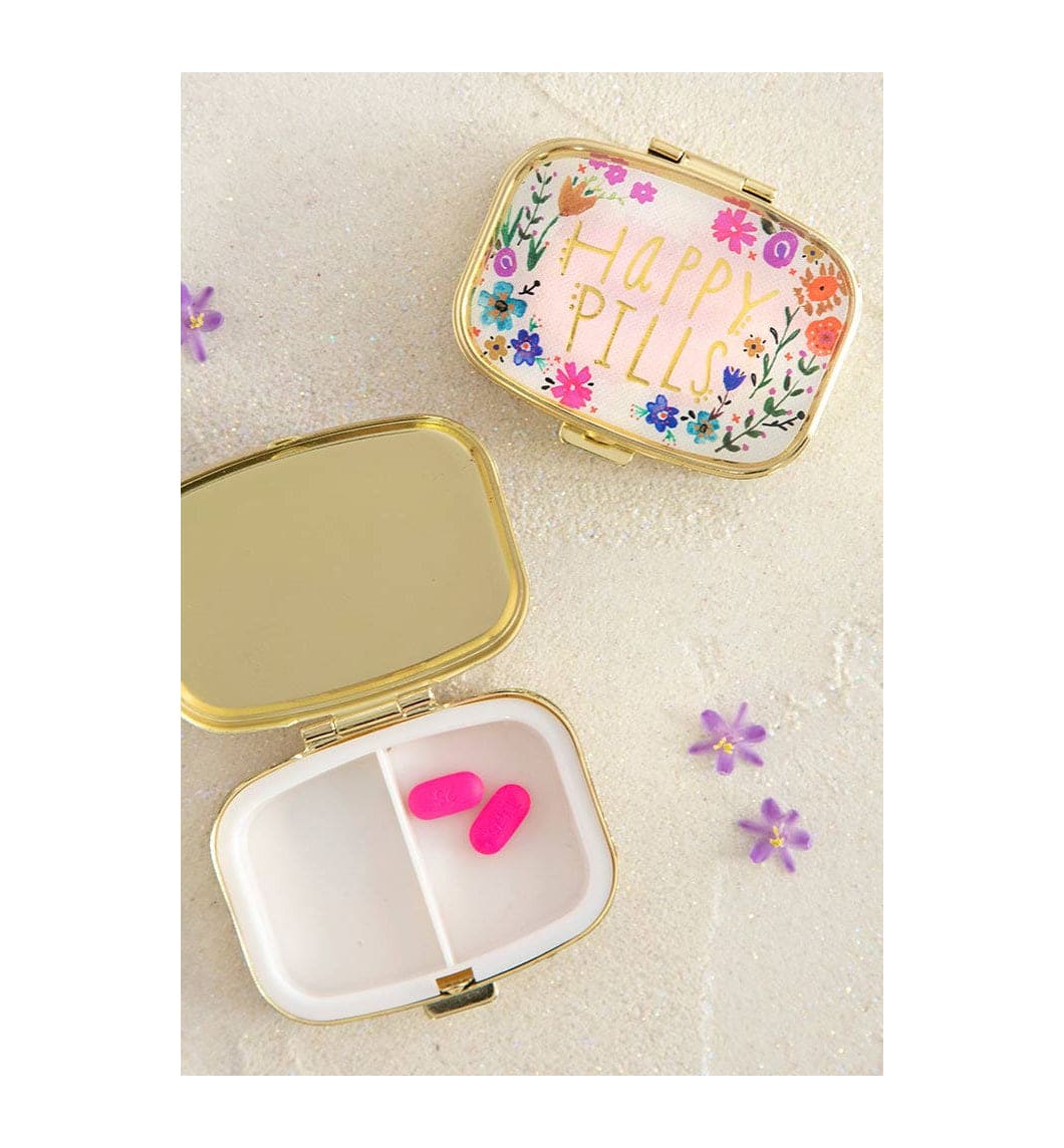 Pink Floral Happy Pills Pill Box – Banner's Hallmark